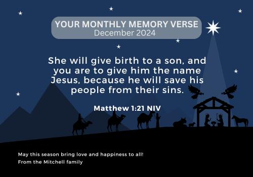 Here’s your memory verse for December 2024 – Southside Baptist Church