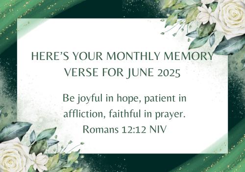 Here’s your monthly memory verse for June 2025 – Southside Baptist Church