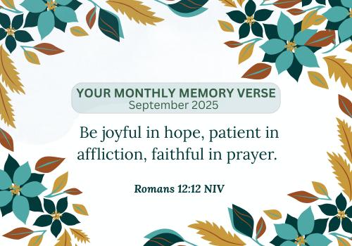 Your monthly memory verse for September 2025 – Southside Baptist Church